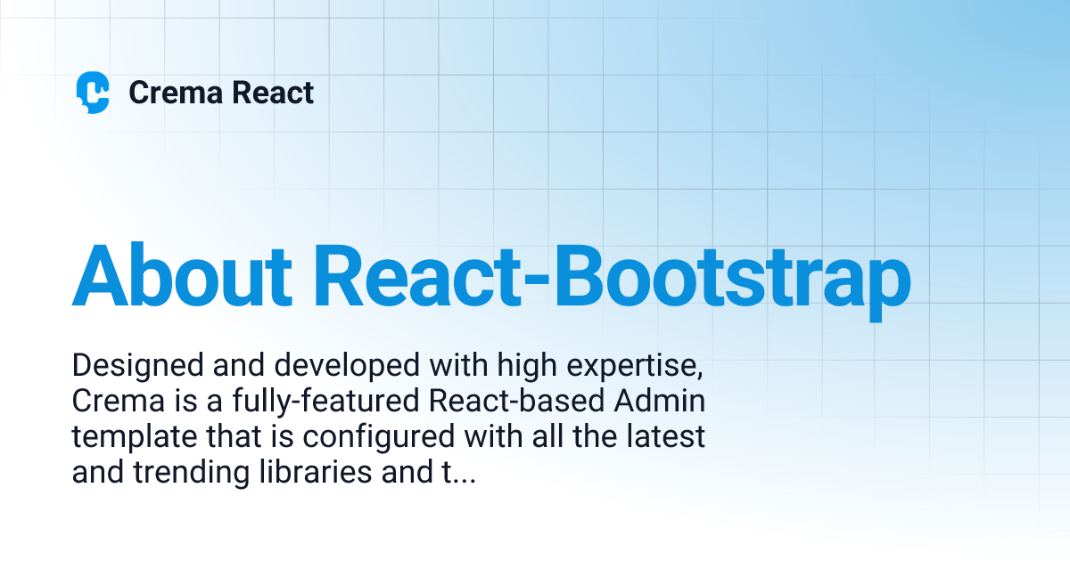 About React-Bootstrap | Crema React