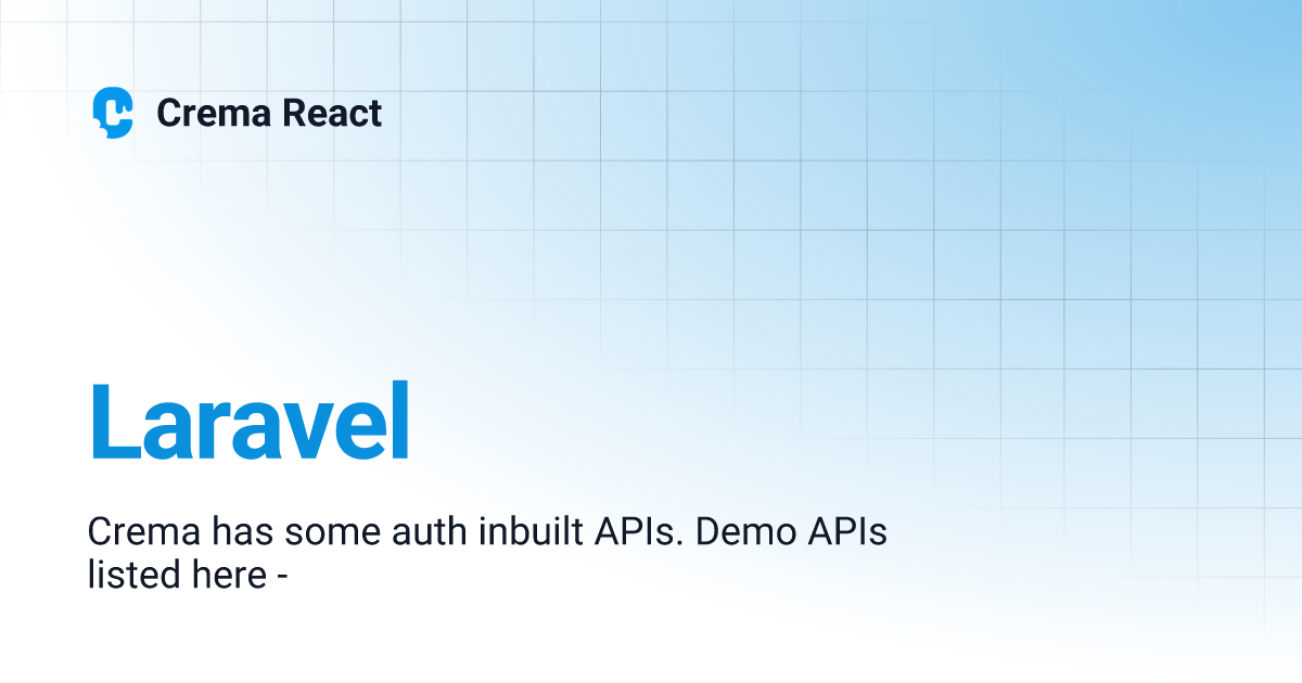 Laravel | Crema React