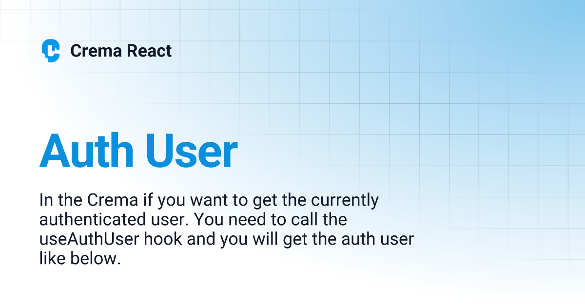 Auth User | Crema React
